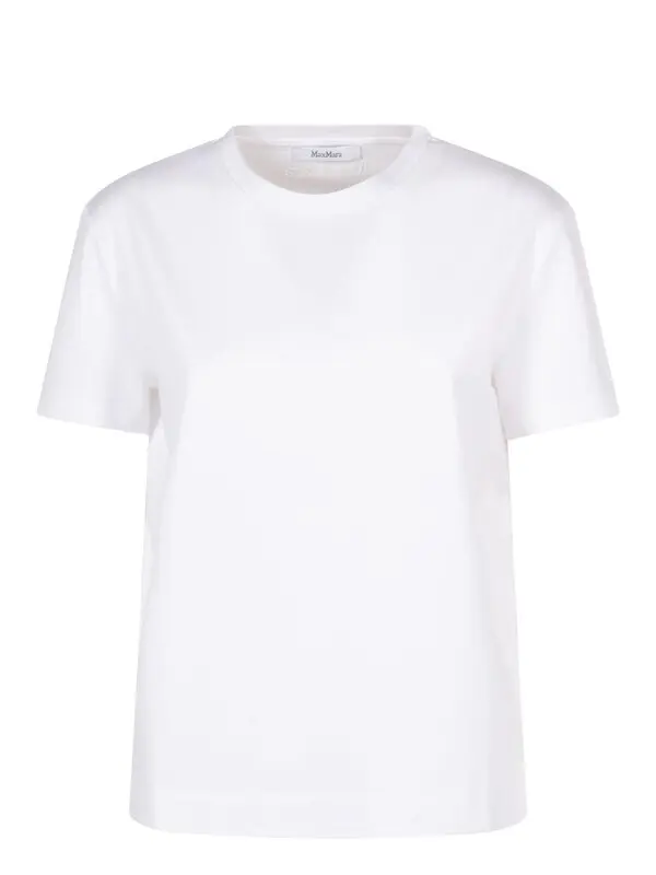 Max Mara Embroidered Logo Cotton T-shirt - White
