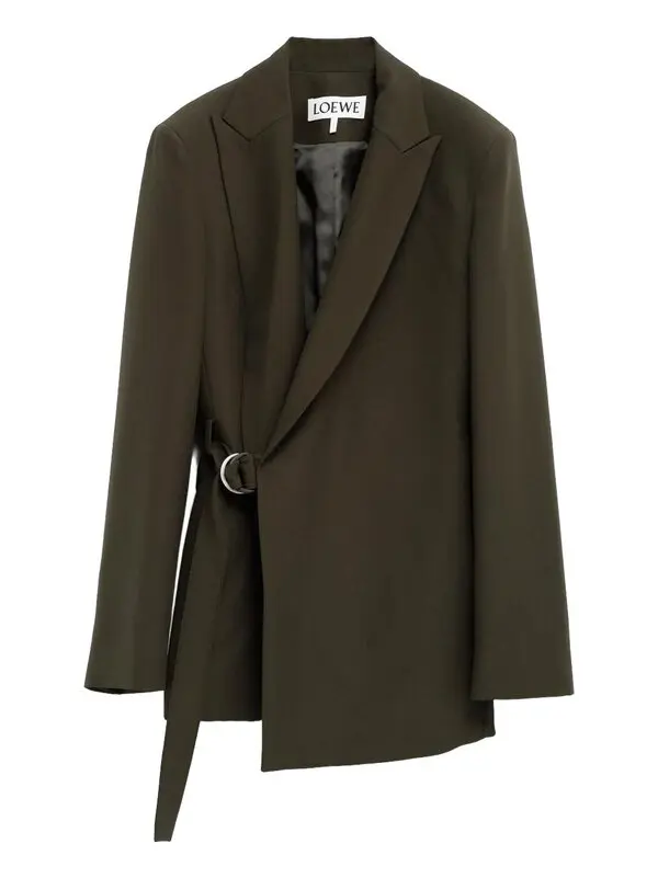 Loewe Wool Draped Blazer Jacket - Multicolor