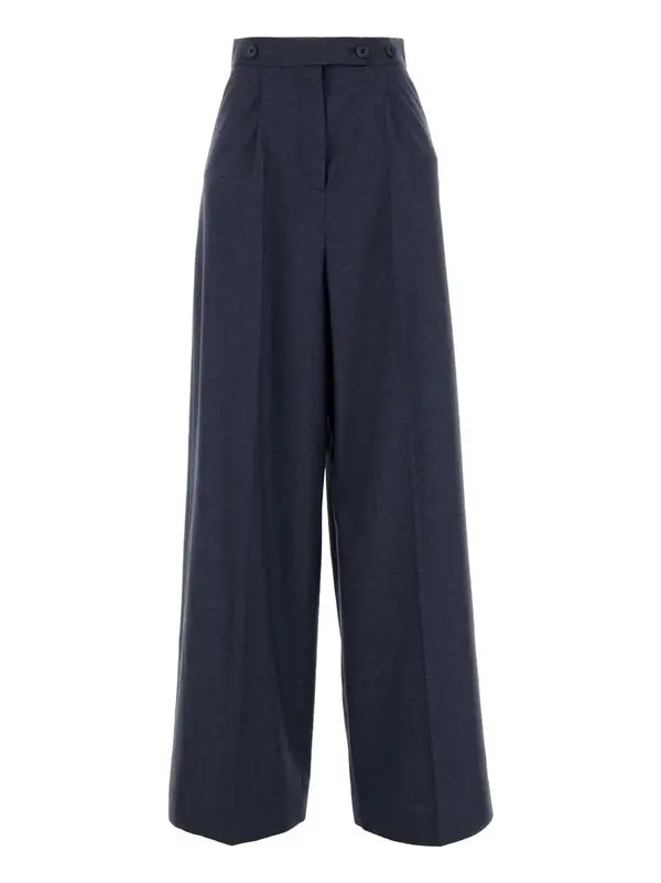 Givenchy Wool Palazzo Pants - Blue