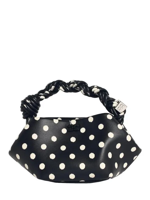 GANNI Bou" Mini Bag In Leather With Polka-dot Pattern - Black