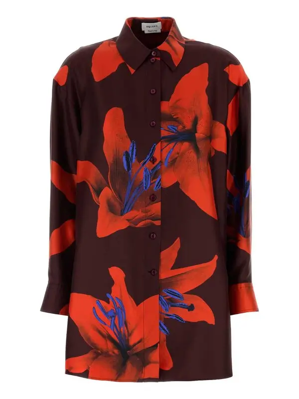 Alexander McQueen Oversize Printed Silk Shirt - Multicolor
