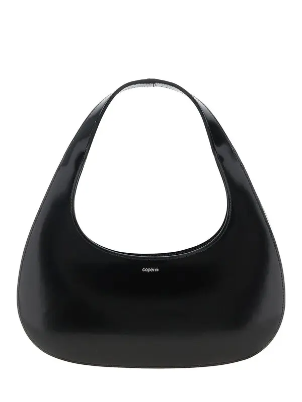 Coperni Leather Handbag With Embossed Logo - Black
