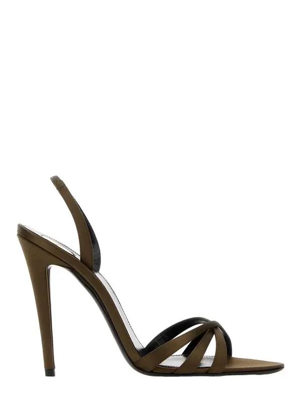 Saint Laurent Army Satin Kate Sandals - Green