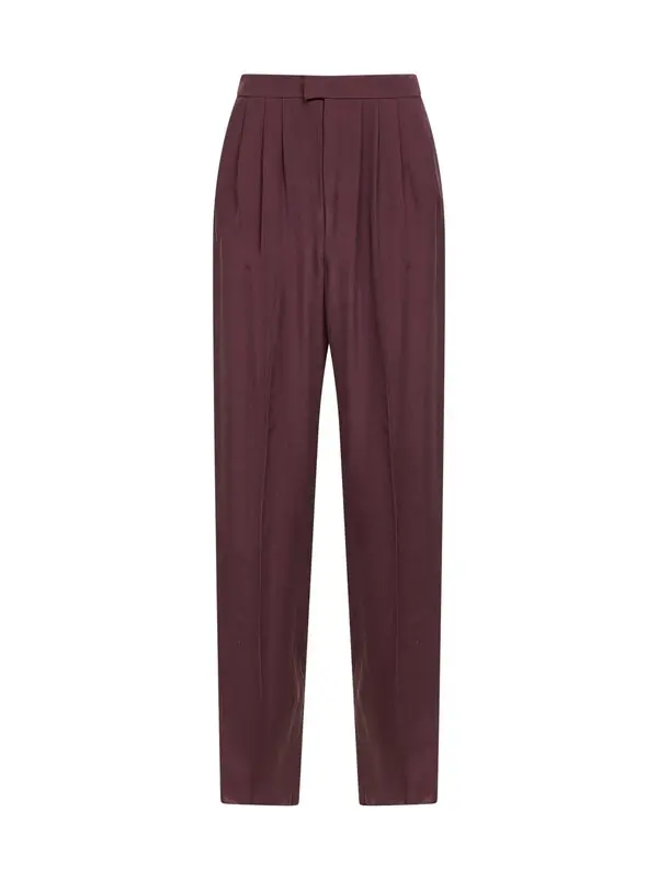 Saint Laurent Silk Habutai Tailored Trousers - Multicolor