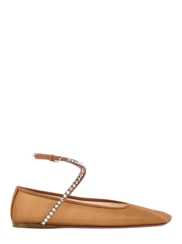 Amina Muaddi Mesh Ane Ballerinas - Orange