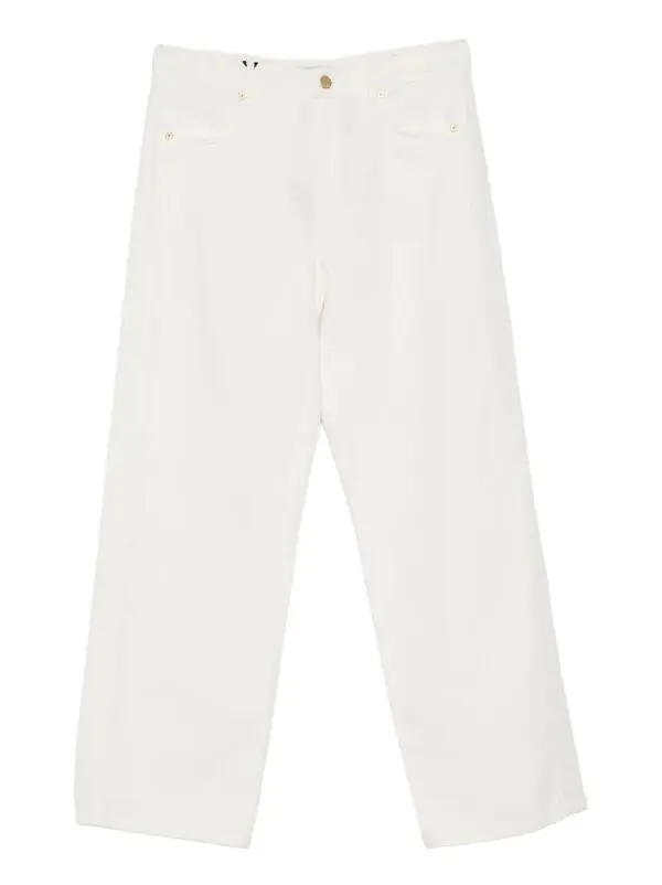 Max Mara Cotton And Linen Wide Leg Pants - Multicolor