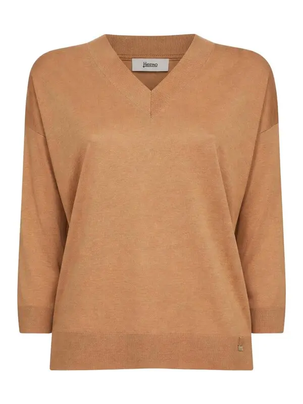 Herno Ribbed V-neck Sweater - Multicolor