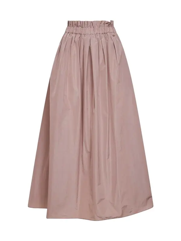 Herno Powder Pink Techno Taffeta Long Skirt - Multicolor
