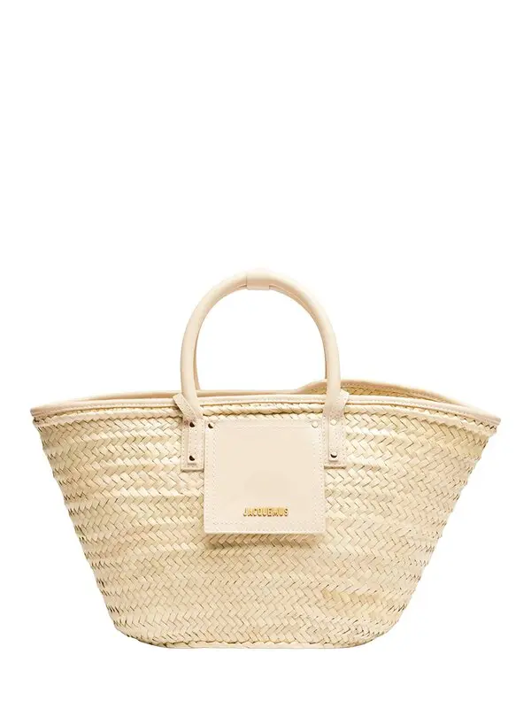 Jacquemus Ivory Soli Basket Beach Bag - Multicolor