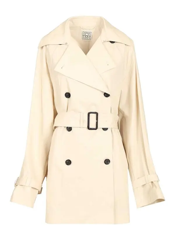 TOTEME Washed Cotton Belted Trench Coat - Cream