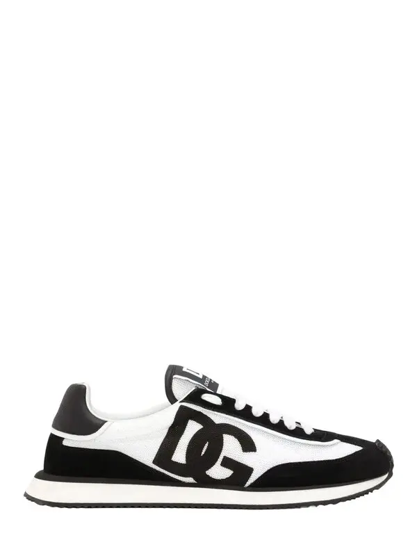 Dolce & Gabbana Dg Cushion Sneakers In Suede And Mesh - Black