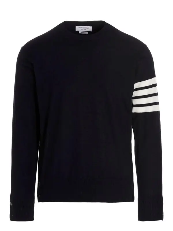Thom Browne Bar Merino Wool Sweater - Blue