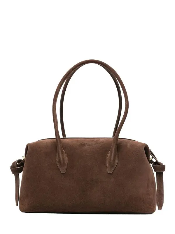 Yuzefi Suede Duffle Shoulder Bag - Brown