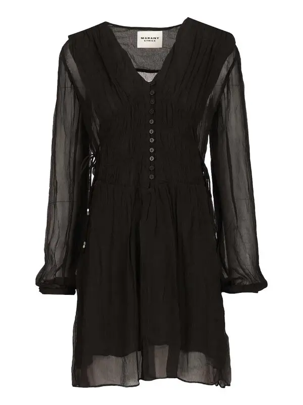 Isabel Marant Étoile Loriena Printed V-neck Dress - Black