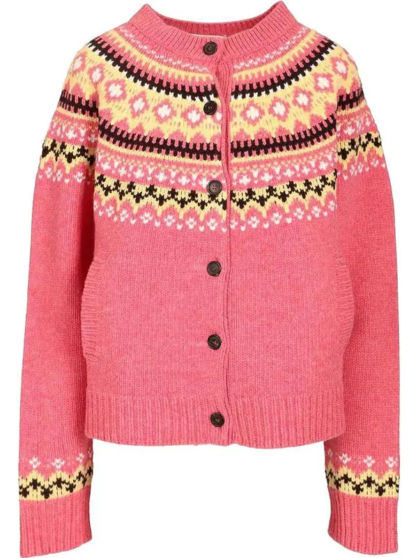 Miu Miu Wool Jacquard Cardigan - Multicolor