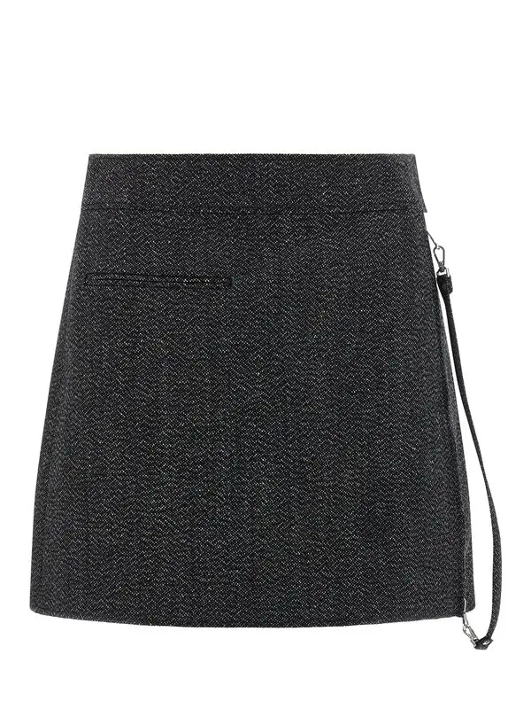 COURREGES Zipped Caviar Mini Skirt - Gray