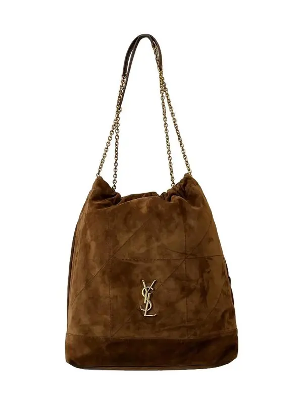 Saint Laurent Suede Quilted Shoulder Bag - Brown