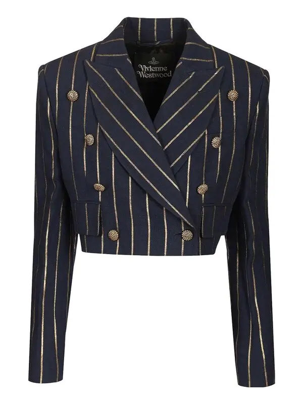 VIVIENNE WESTWOOD Cropped Striped Blazer - Blue