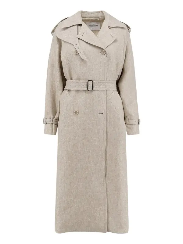 Max Mara Linen Trench Coat - Multicolor