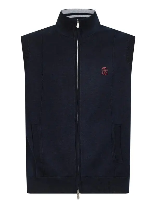 Brunello Cucinelli Knit Logo Vest - Multicolor