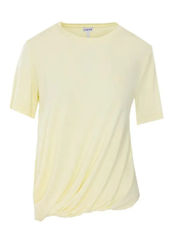 Loewe Twisted Draped Anagram Logo Top - Yellow