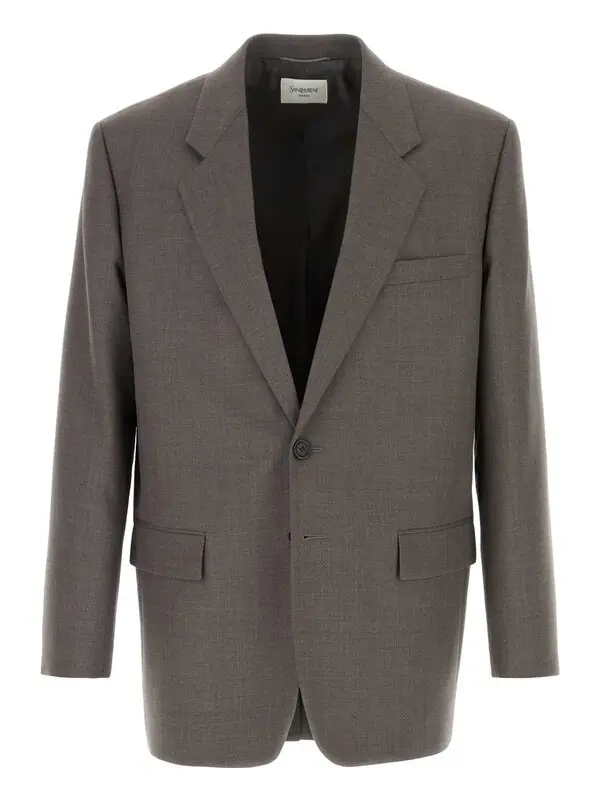 Saint Laurent Grey Wool Blazer - Gray