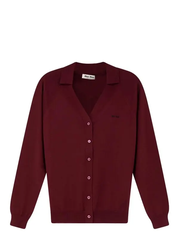 Miu Miu Virgin Wool V-neck Cardigan - Multicolor