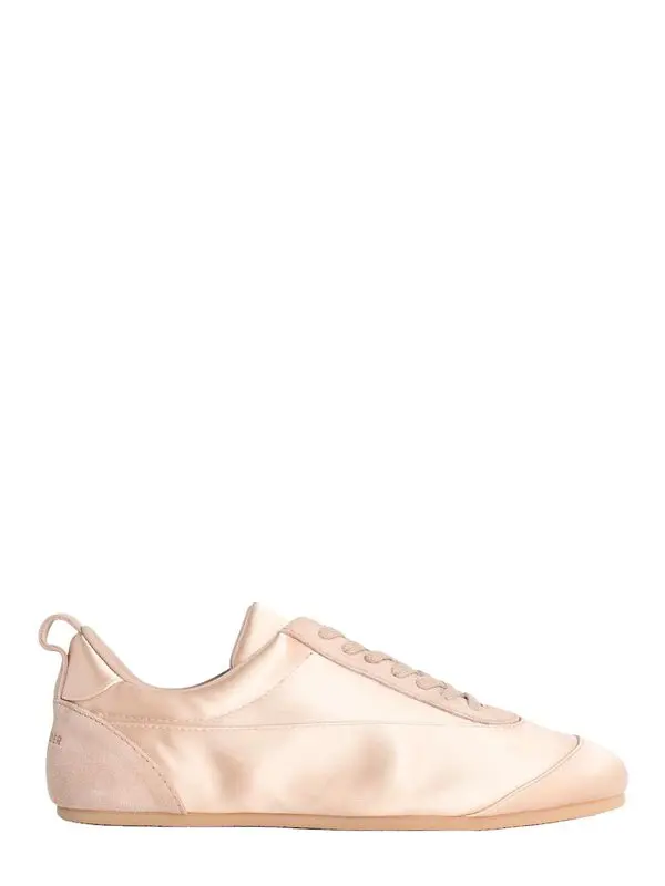 JIL SANDER Satin Sneakers With Suede Trim - Pink