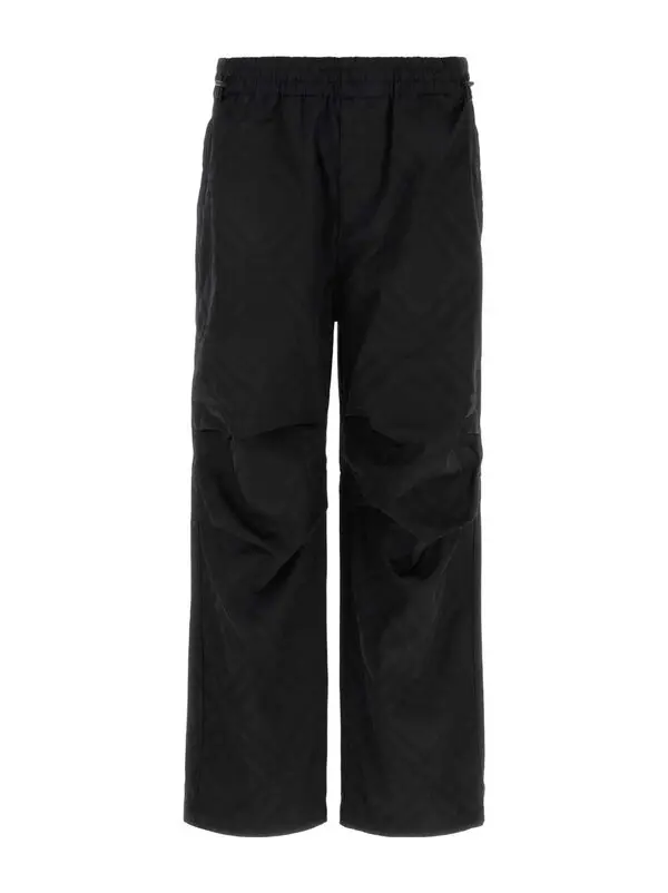 Burberry Nylon Checked Trousers - Black