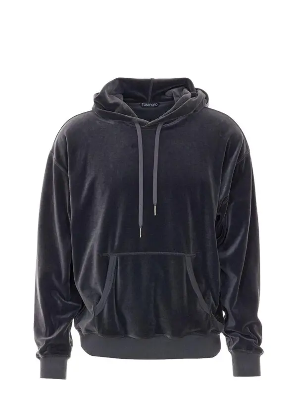TOM FORD Velour Hoodie - Gray