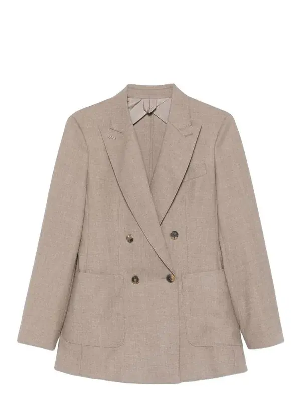 Max Mara Double-breasted Blazer With Patch Pockets - Cream