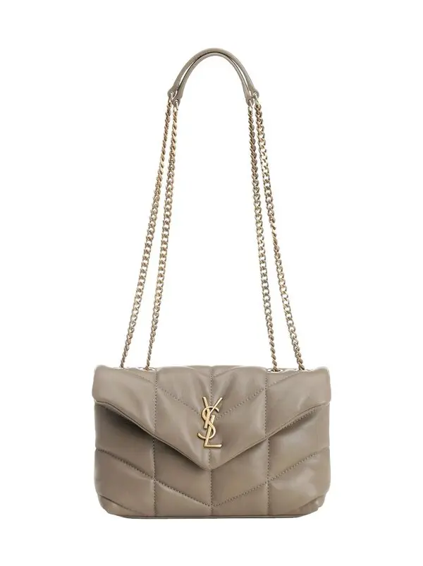 Saint Laurent Mini Loulou Puffer Bag - Gray