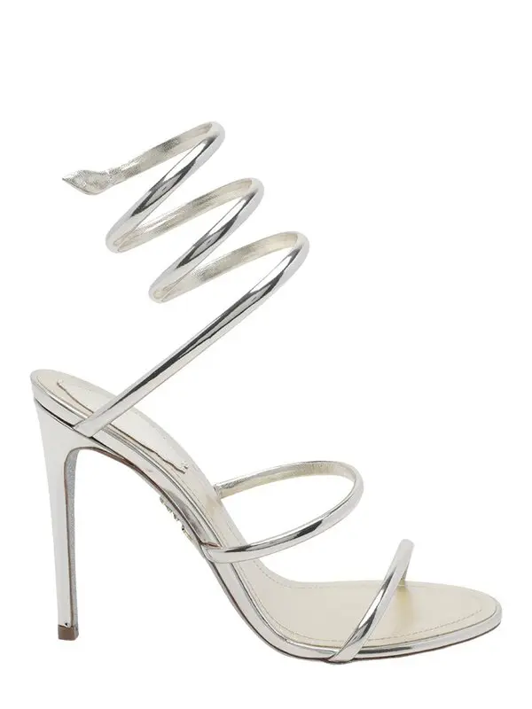 Rene Caovilla Cleo Pump Sandals With Crystals - Silver