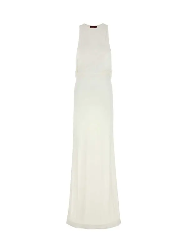 Gucci Crepe Long Dress - White