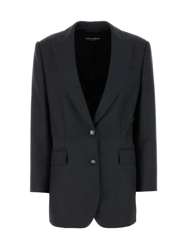 Dolce & Gabbana Graphite Wool Blazer - Gray