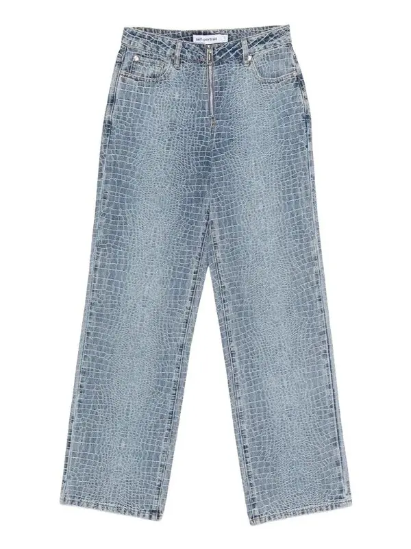 SELF-PORTRAIT Straight Leg Jeans - Multicolor