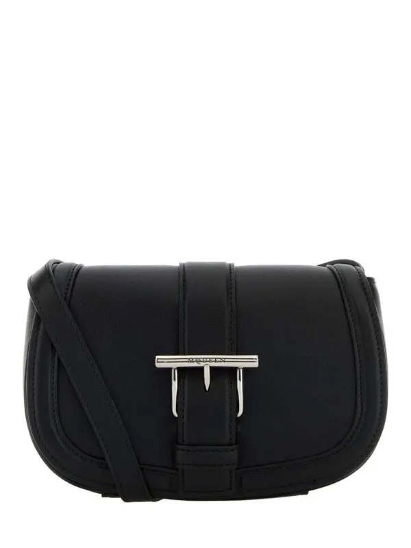 Alexander McQueen Leather Mini Satchel Crossbody Bag - Black