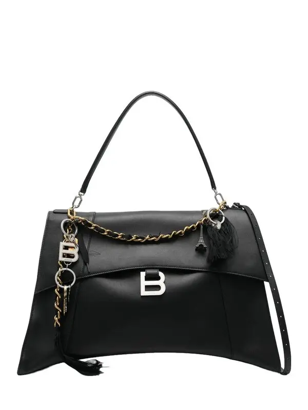 Balenciaga Leather Tote Bag With Magnetic Fastening - Black