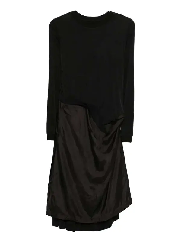 MAISON MARGIELA Draped Detail Crewneck Dress - Black