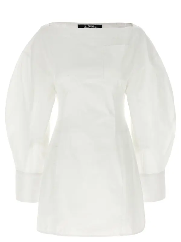 Jacquemus La Robe Chemise Casaco Cotton Poplin Dress - White