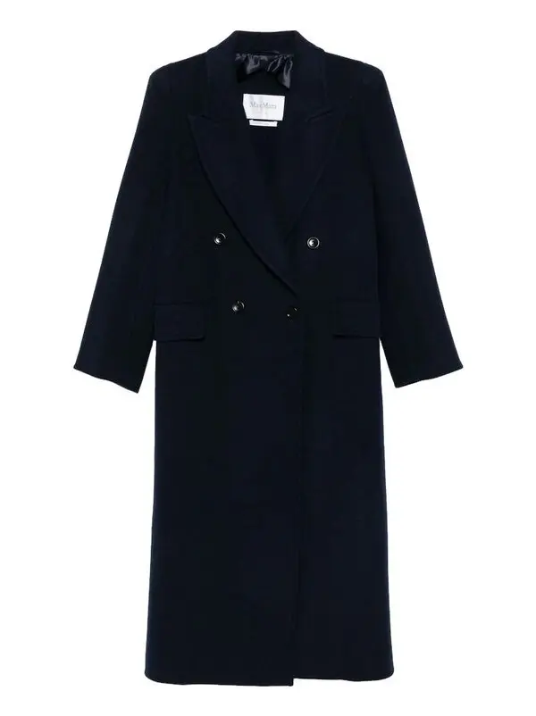 Max Mara Albania" Double Breasted Wool And Cashmere Coat - Blue