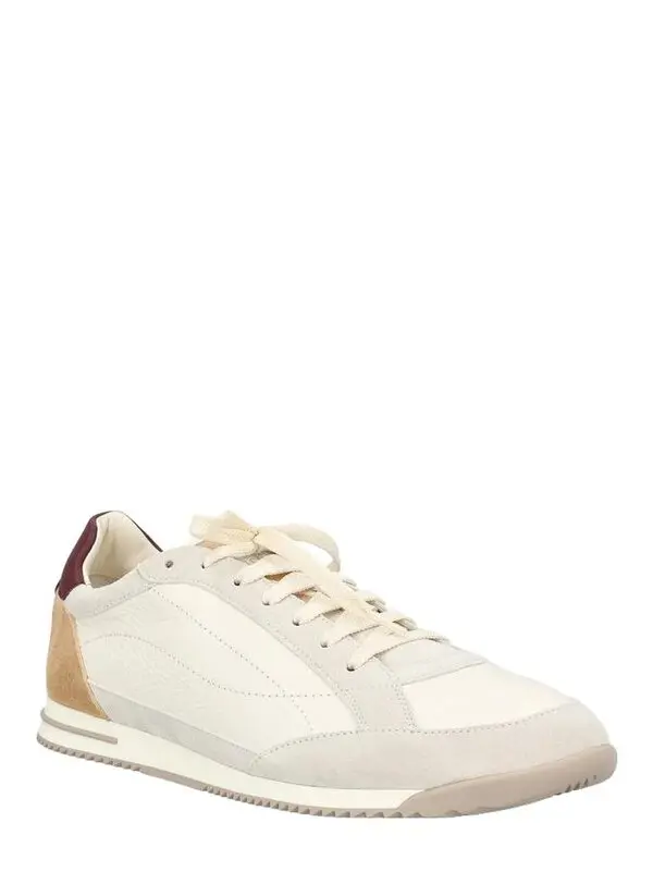 Brunello Cucinelli Low Top Sneakers With Color Block Panels - Cream