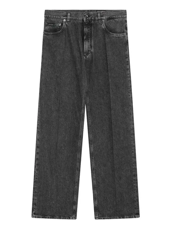 Dolce & Gabbana Washed Effect Cotton Denim Jeans - Black