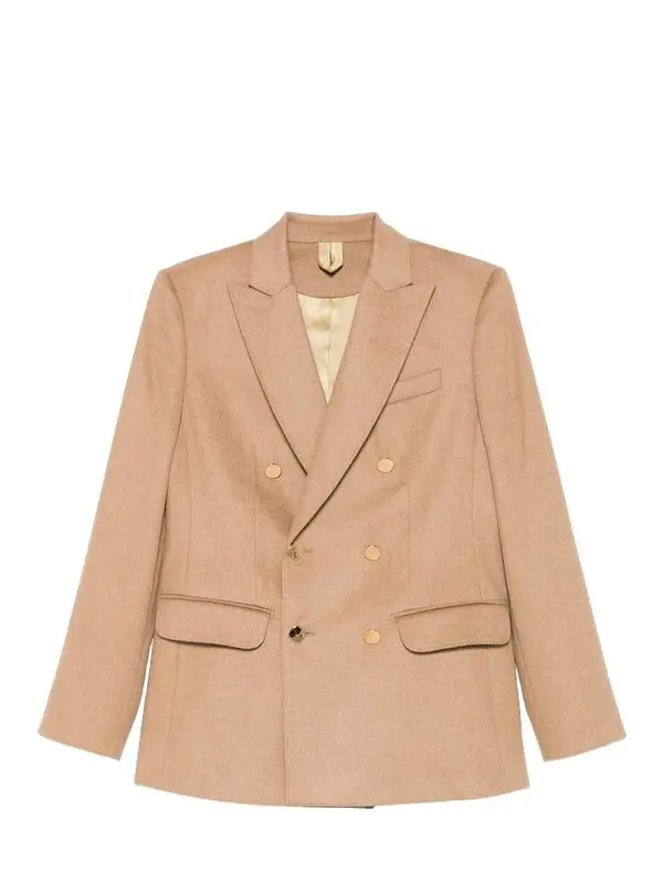 Max Mara Double-breasted Camel Fur Blazer - Cream