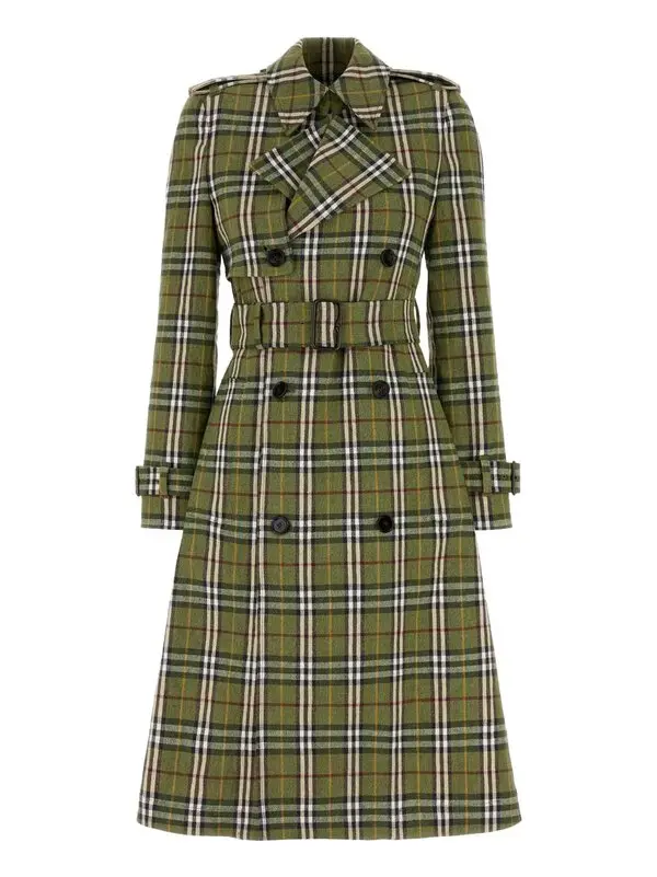 Burberry Embroidered Stretch Linen Trench Coat - Multicolor