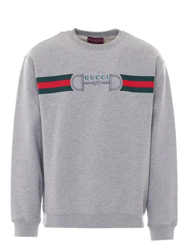 Gucci Embroidered Logo Sweatshirt - Gray