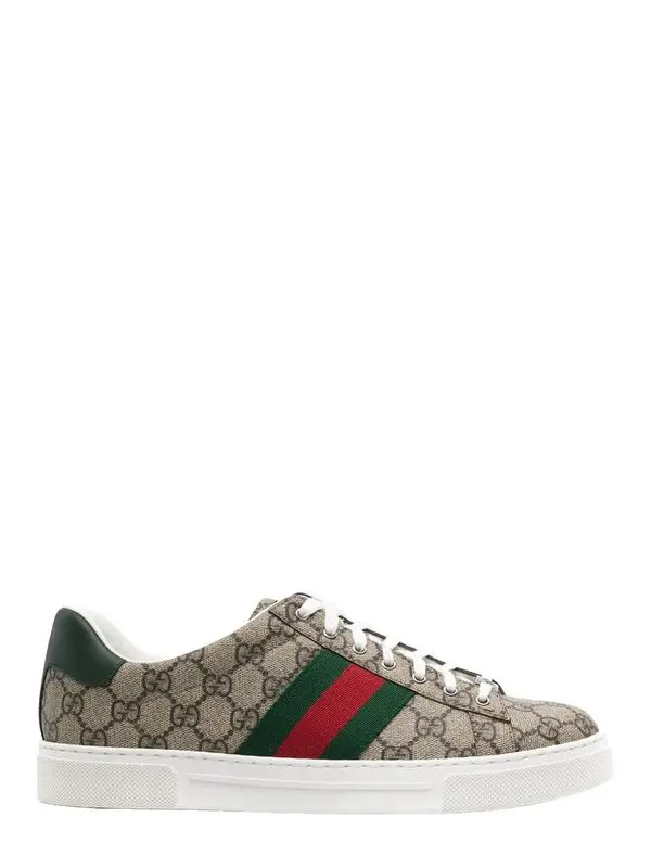 Gucci Gg Supreme Canvas Low-top Sneakers - Cream