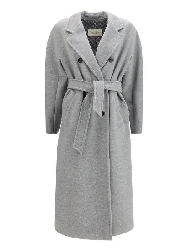 Max Mara Madame Wool Cashmere Double Breasted Coat - Gray
