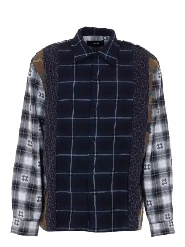 Amiri Ma Quad Flannel Shirt - Blue