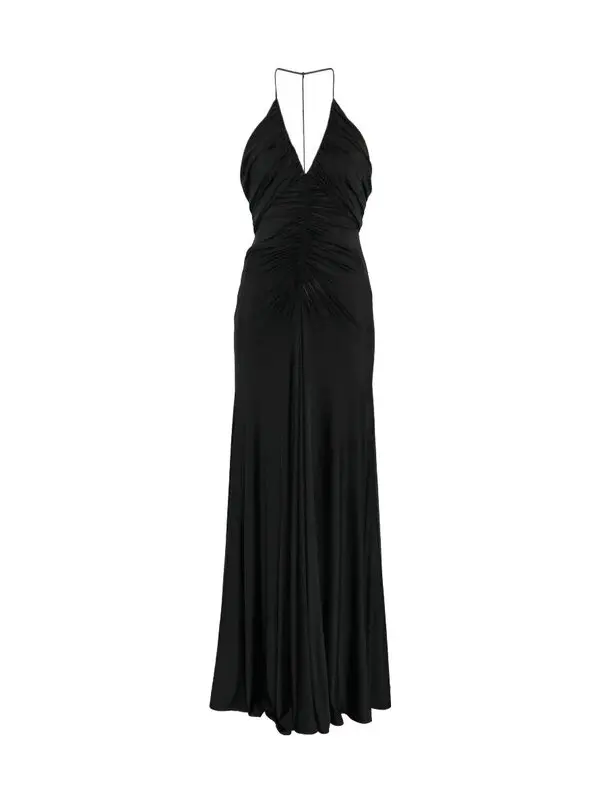 SELF-PORTRAIT Jersey Gathered Maxi Dress - Multicolor